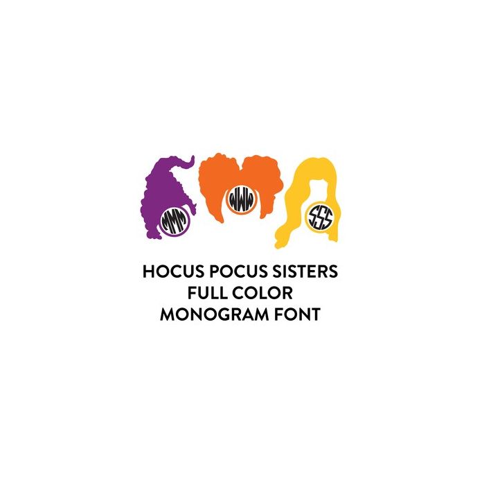 hocus pocus frames full color monogram font