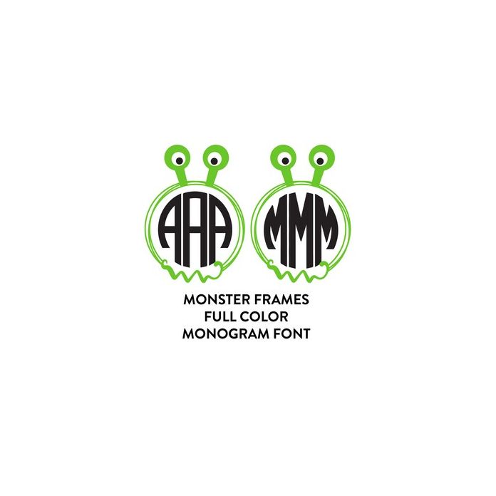 monster frames full color monogram font