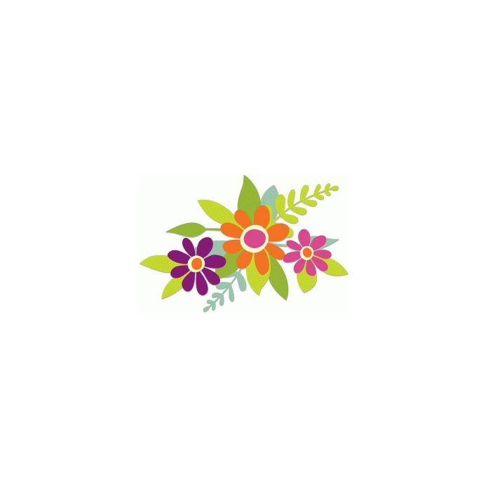three color flower flourish