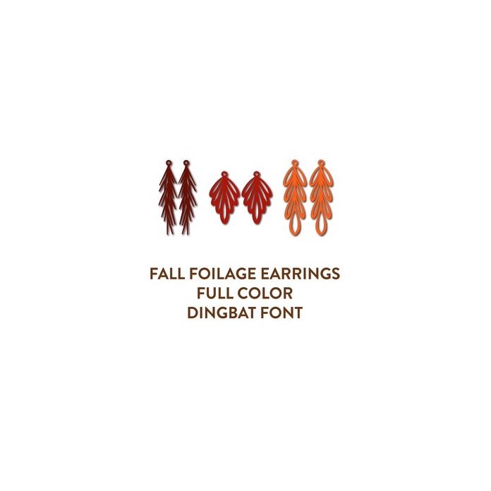 fall foliage earrings full color dingbat font