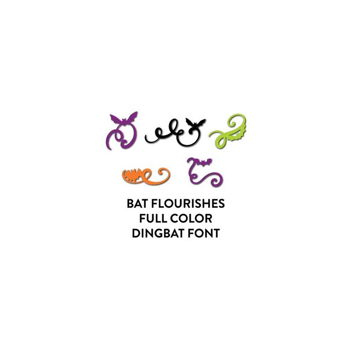 bat flourishes full color dingbat font