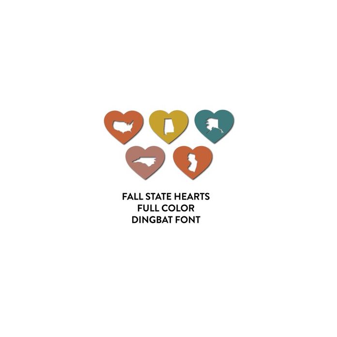 heart states full fall colors dingbat font
