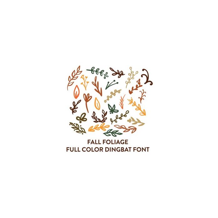 fall foliage full color dingbat font
