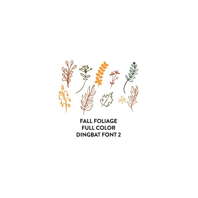 fall foliage full color dingbat font 2