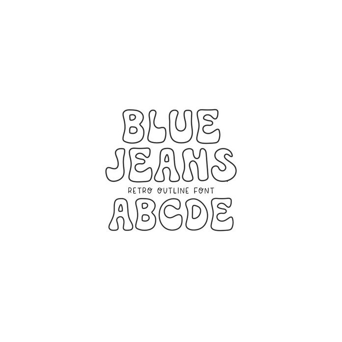 BFC Blue Jeans Outline Retro Font