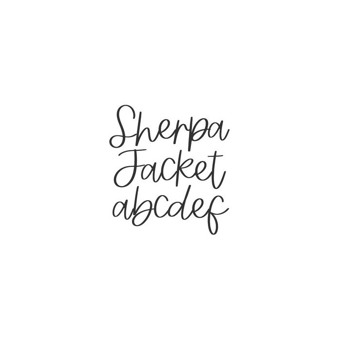 BFC Sherpa Jacket Skinny Brush Script Font