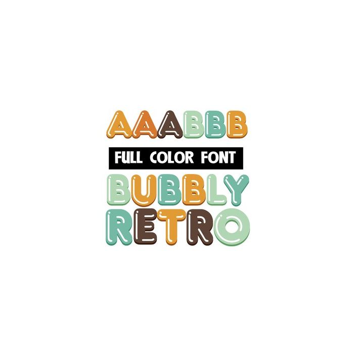 Bubbly Retro Color Font|424535