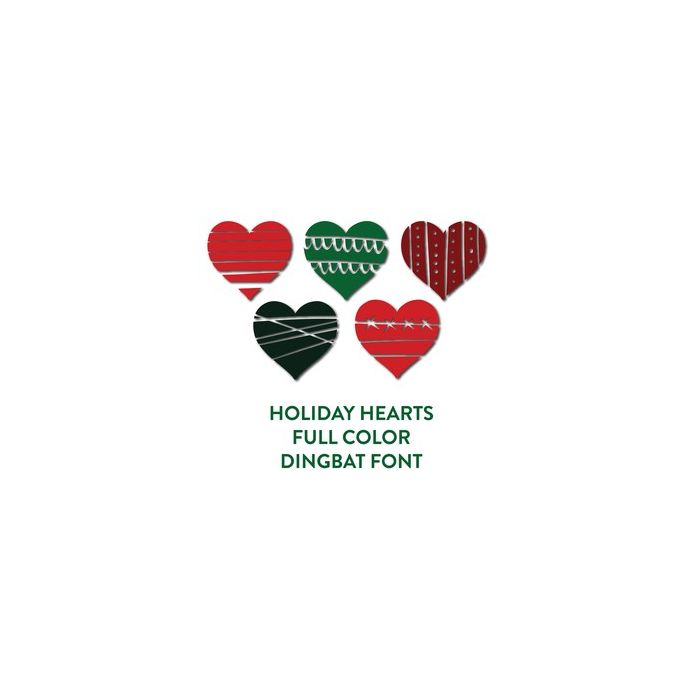holiday hearts full color dingbat font