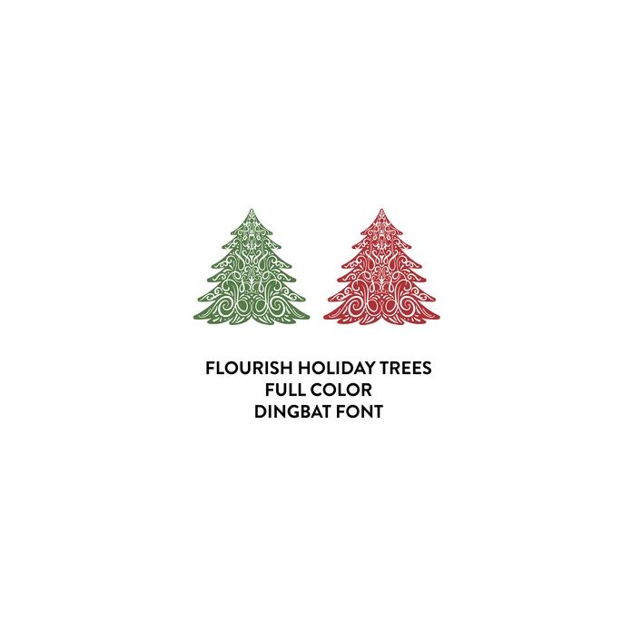 flourish christmas tree full color dingbat font