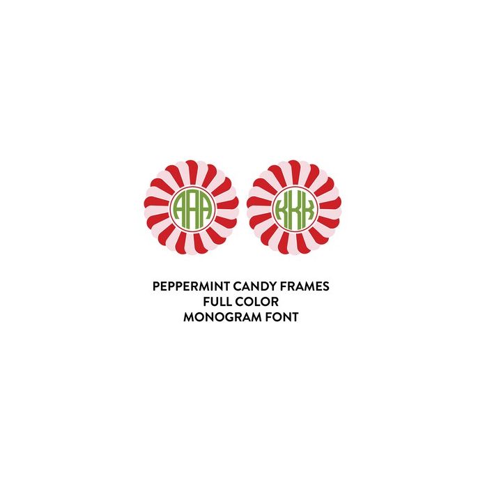 peppermint frames full color monogram font