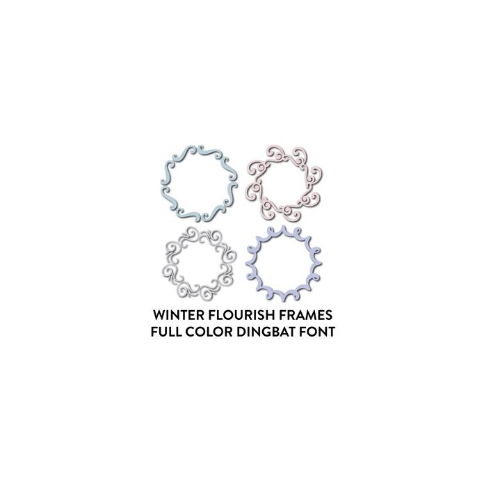 flourish winter frames full color dingbat font