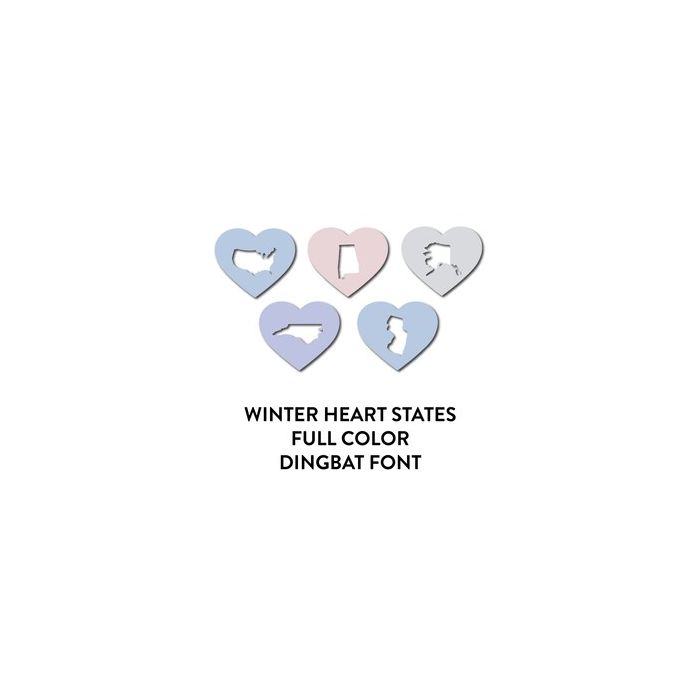winter heart states full color dingbat font