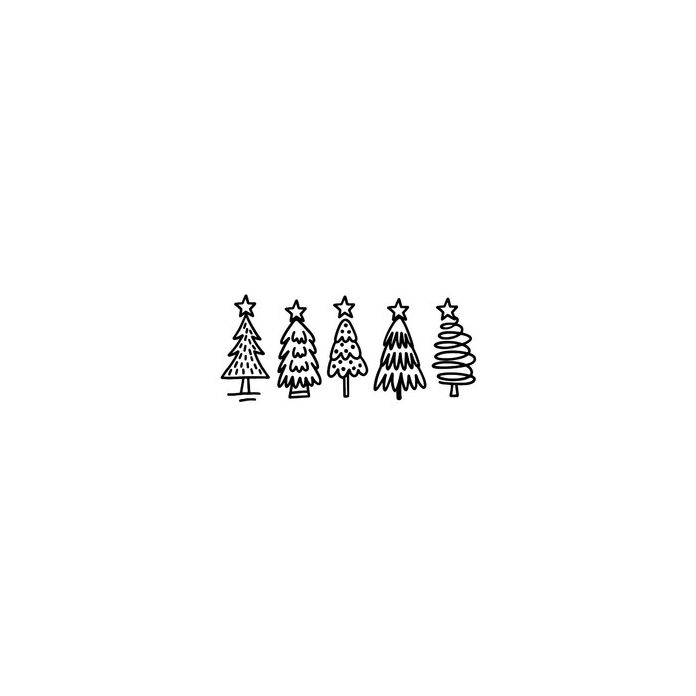 Five christmas trees