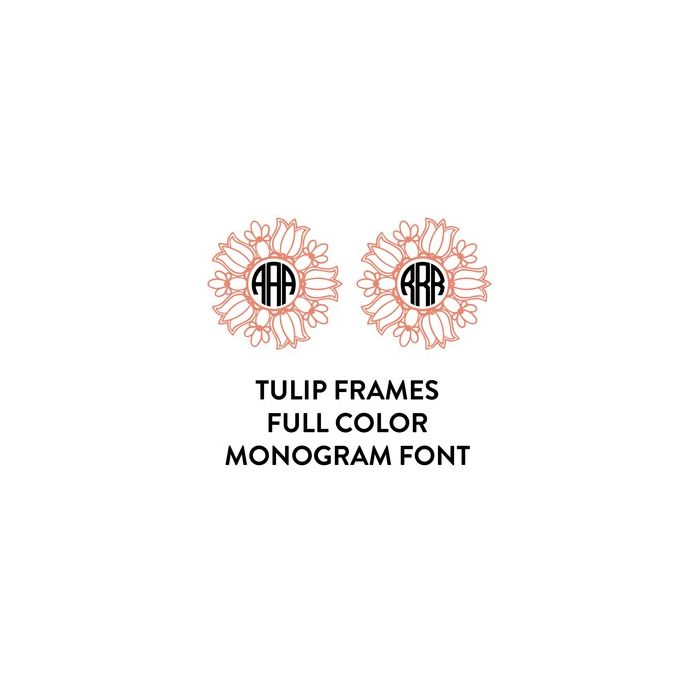 TULIP FRAMES FULL COLOR MONOGRAM FONT