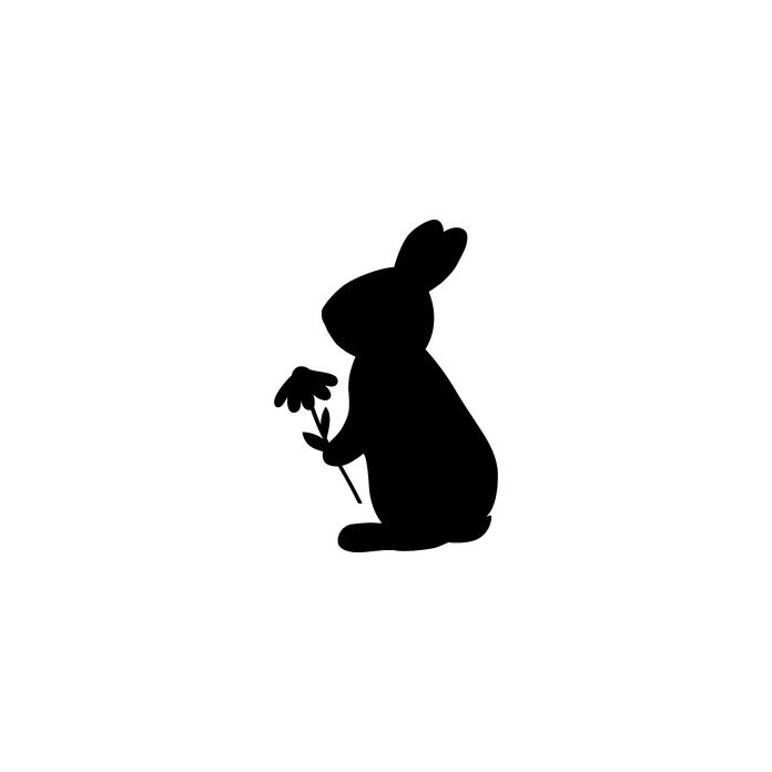 Bunny With Flower Silhouette