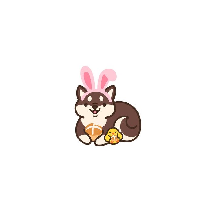 Easter Shiba Inu Dog with Hotcross Buns