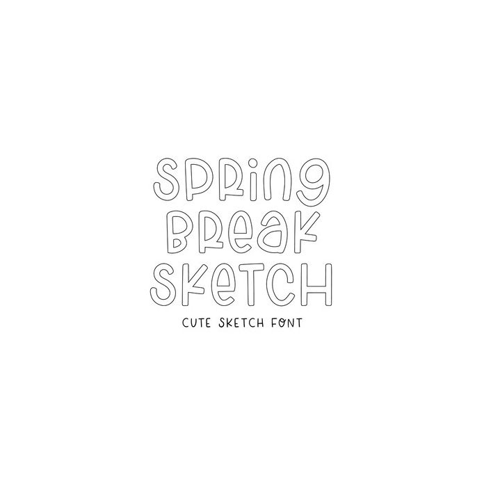 BFC Spring Break Outline Sketch Font