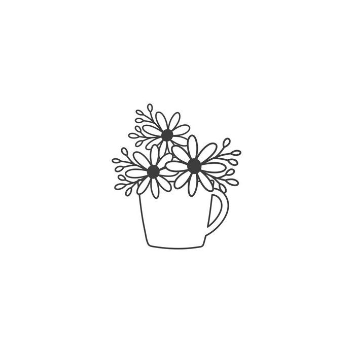 Simple Cup with Flowers