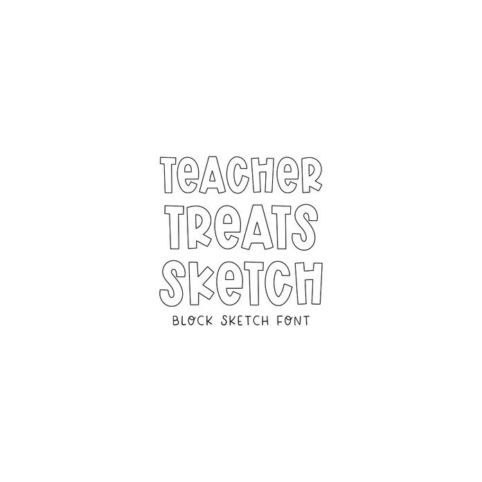 BFC Teacher Treats Block Sketch Font