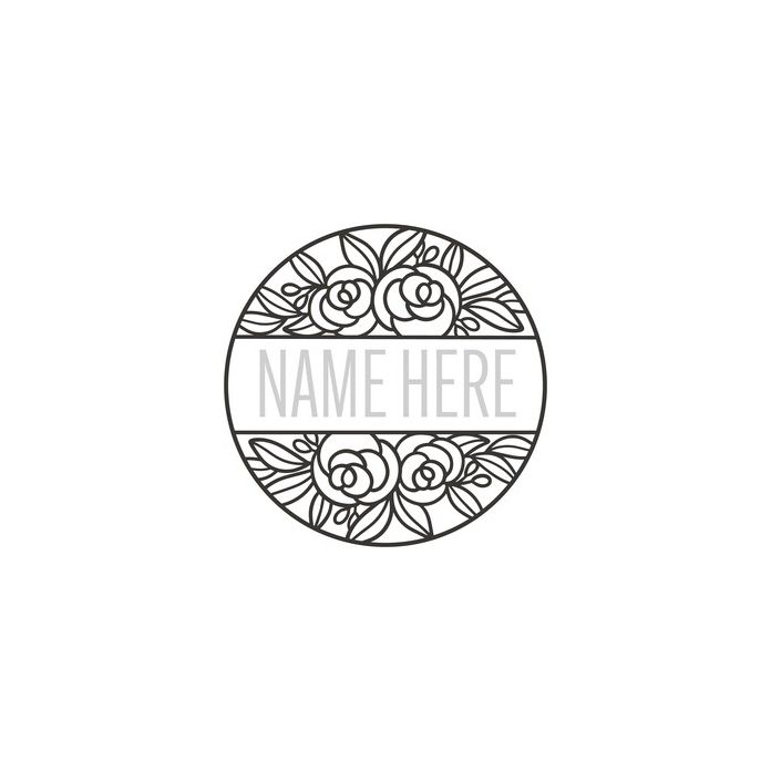 Rose Circle Name Frame