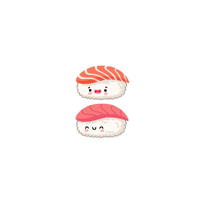 Kawaii Salmon and Tuna Nigiri Sushi