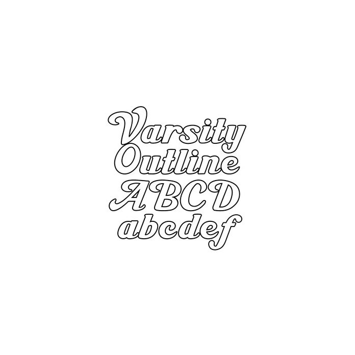 BFC Varsity Outline Sports School Script Font