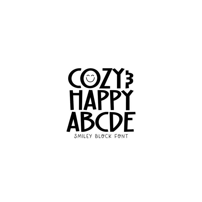BFC Cozy and Happy Retro Block Smiley Face Font