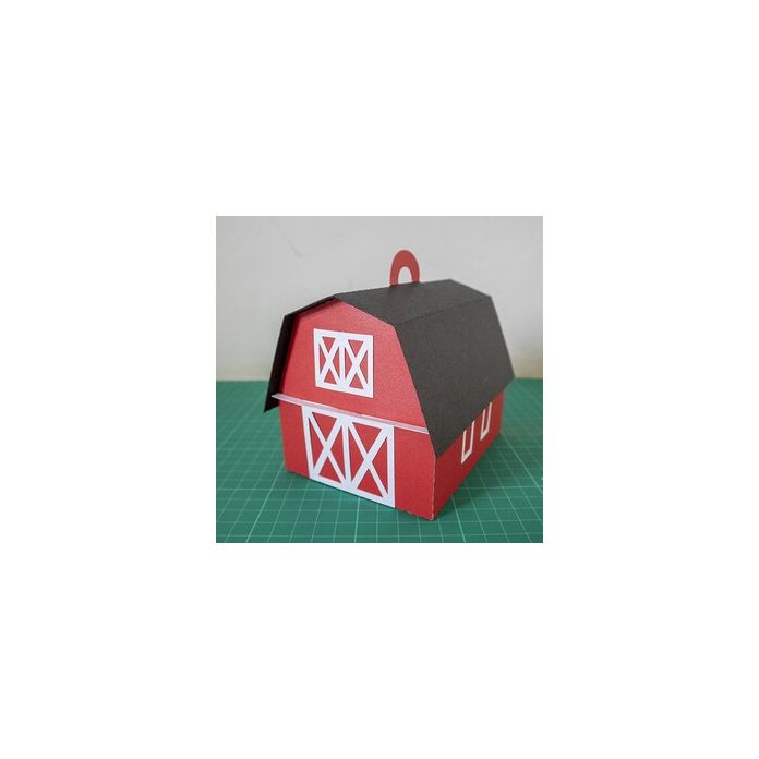 3D Farmhouse Red Barn Paper Box