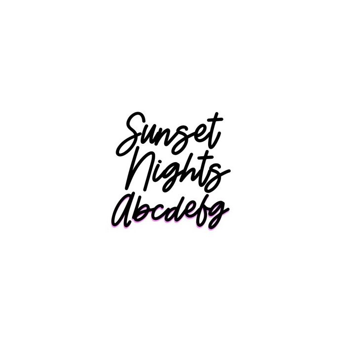 BFC Sunset Nights Italic Cursive Handwriting Planner Font