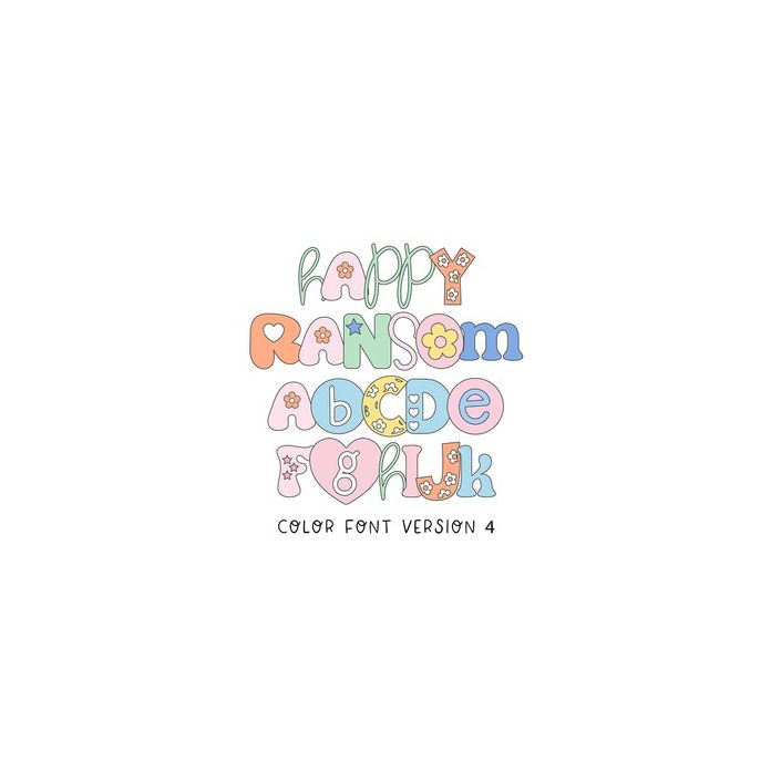 BFC Happy Ransom Boho Retro Cut Out Color Font v4
