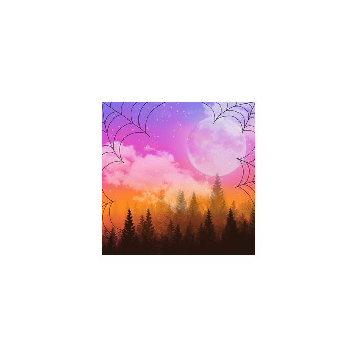 Halloween Sunset Forest Spooky Sky Background Pattern