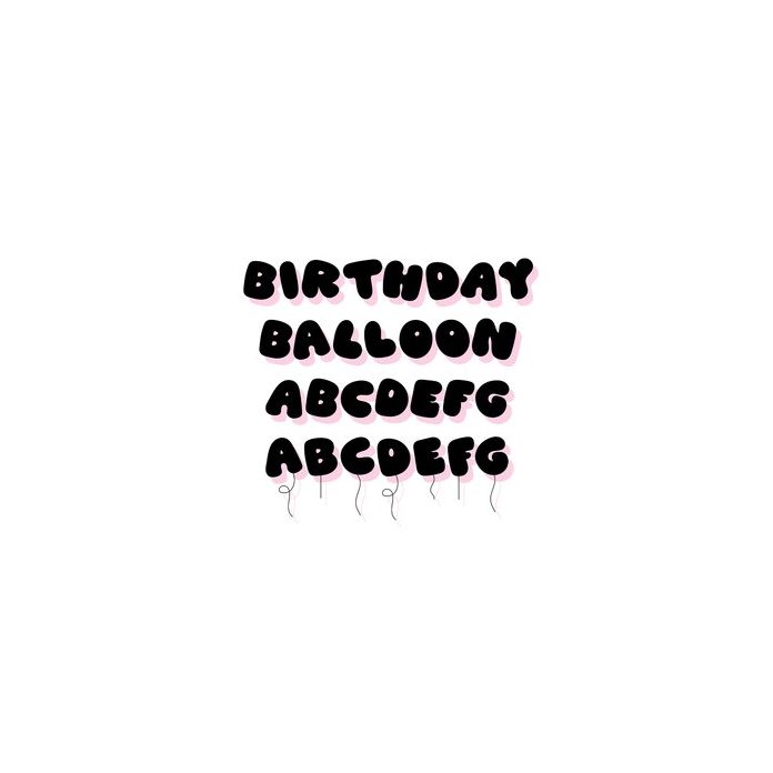 BFC Birthday Balloons Cute Celebration Party Balloon Font