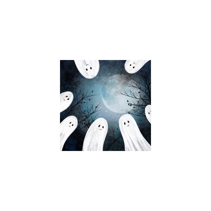 Halloween Blue Ghostly Night Forest Spooky Sky Background Pattern