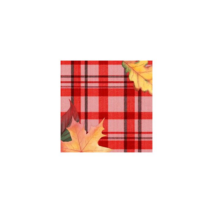 Fall Leaves Plaid Pattern