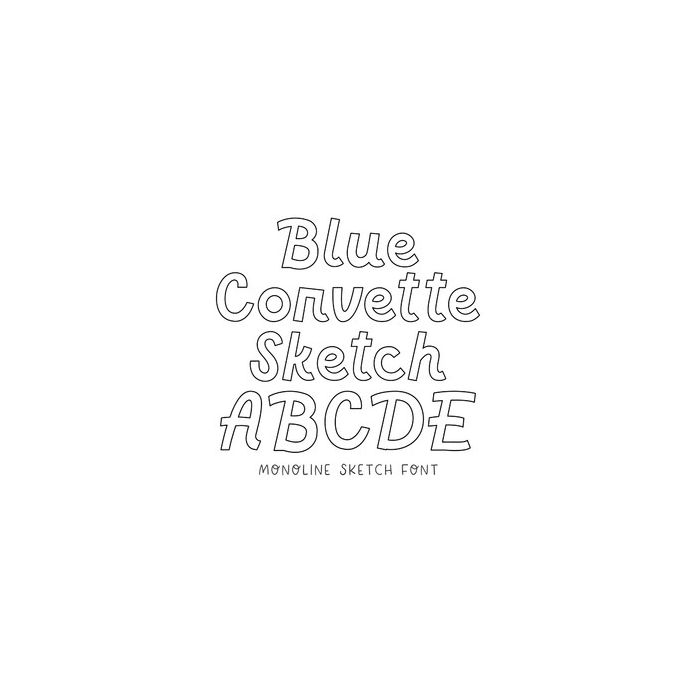 BFC Blue Corvette Sans Sketch Chunky Bold Sketch Pen Font