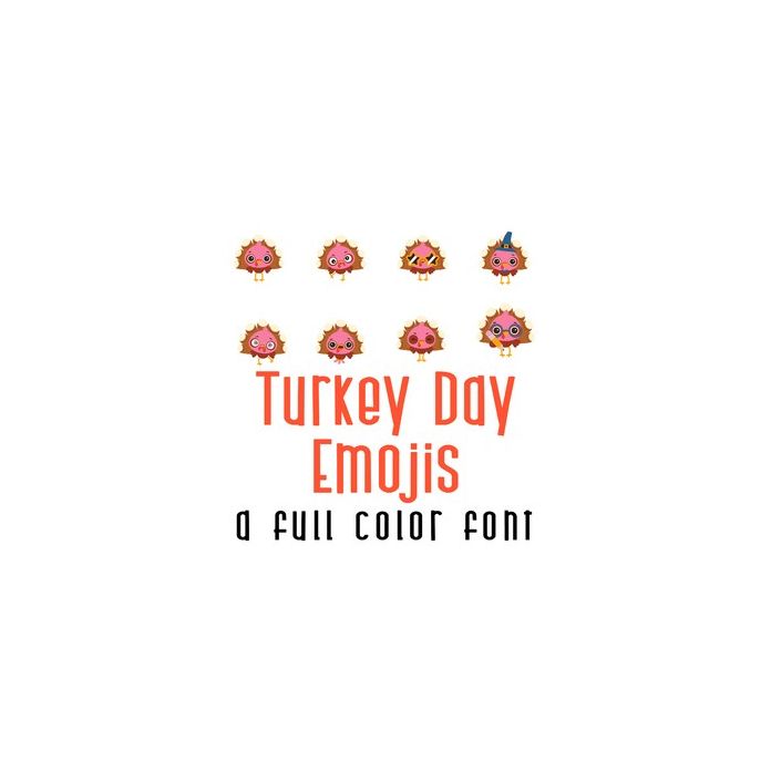 Turkey Day Emojis Full Color Font