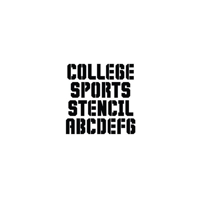 BFC College Sports Stencil Block Varsity Football Font