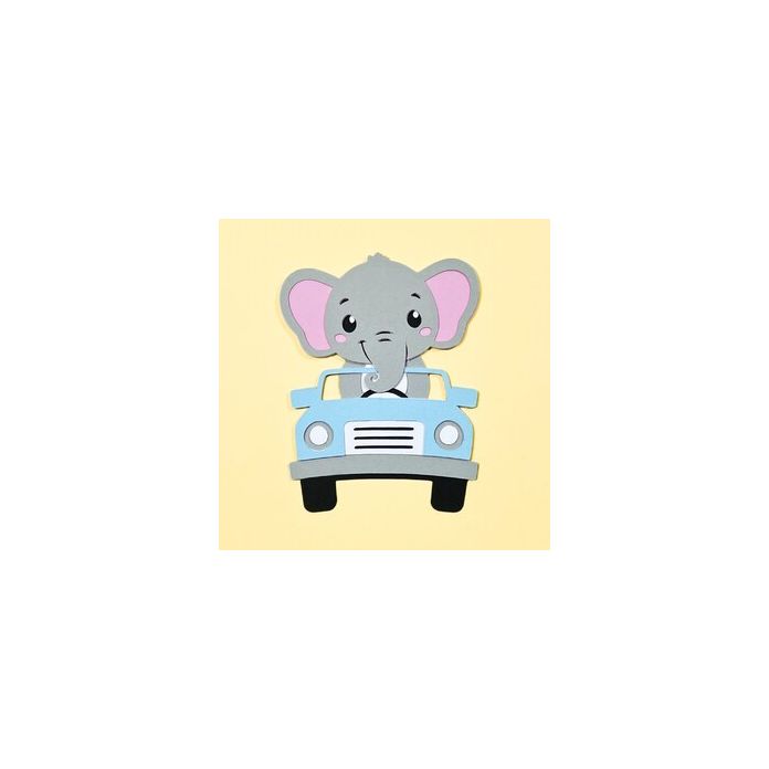 Elephant On A Safari Vehicle for Cardstock