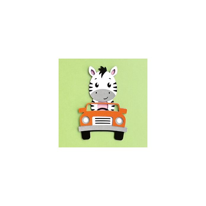 Zebra On A Safari Vehicle for Cardstock