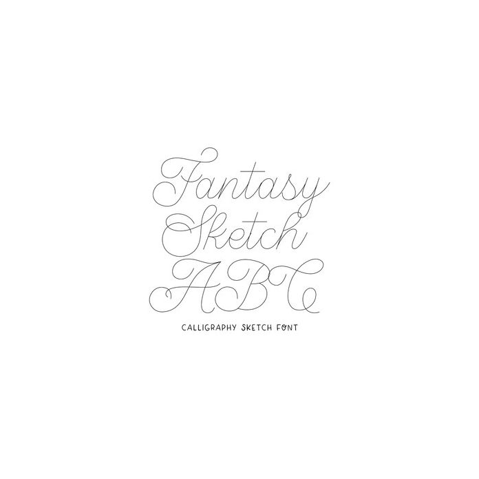 BFC Fantasy Sketch Beautiful Calligraphy Script Wedding Sketch Font