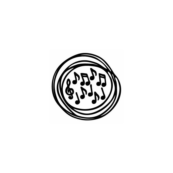 Music Notes In Circle Frame