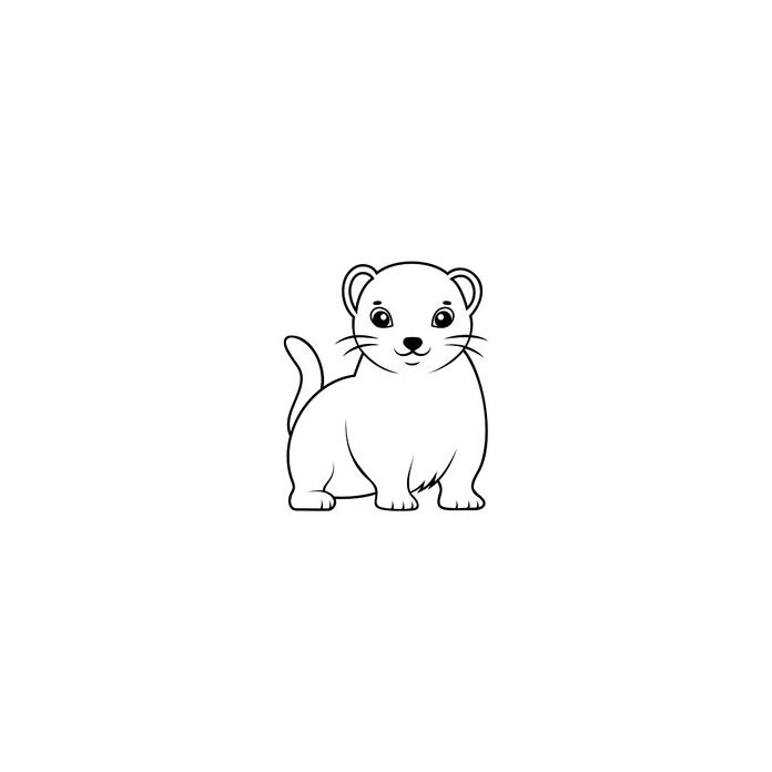 Cute Ferret - Outline
