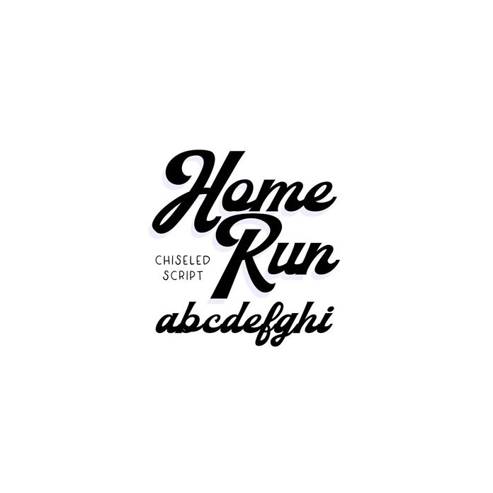 BFC Home Run Chiseled Vintage Script Sports Font