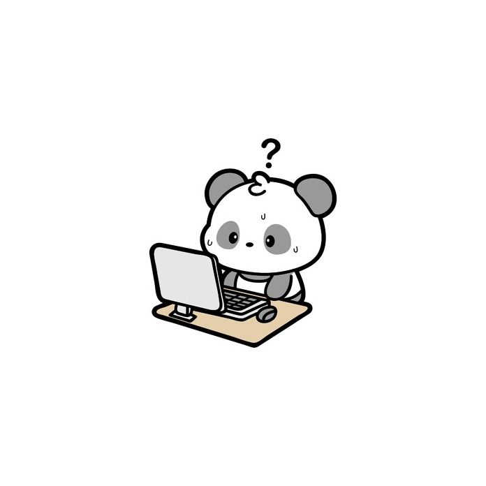 cute working panda