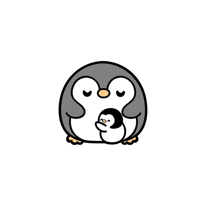 mom and son penguin