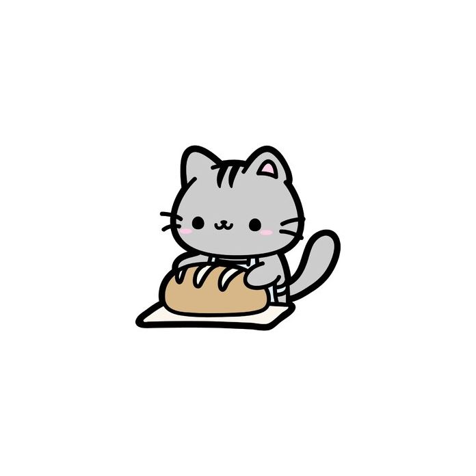 cat making bread