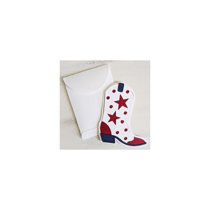 USA stars cowgirl boot card and envelope