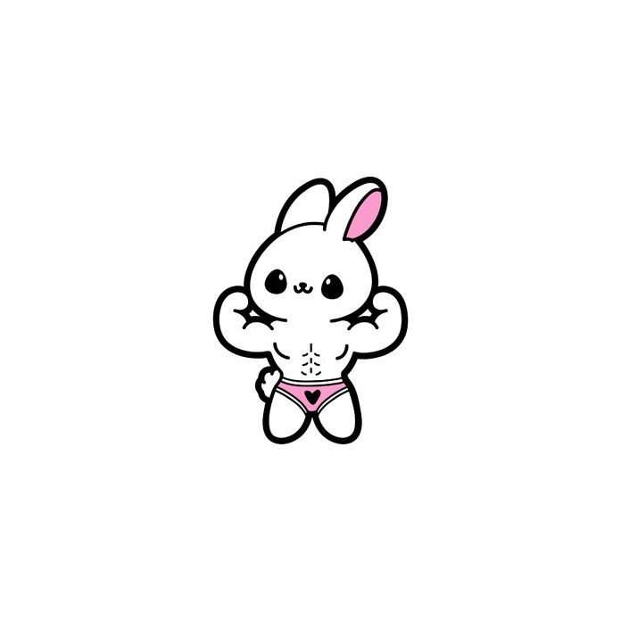 cute muscle bunny