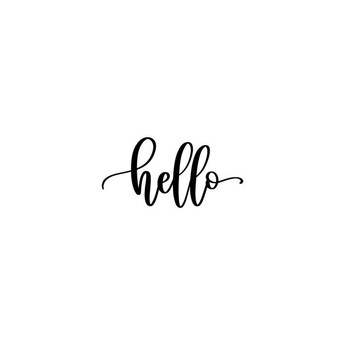 Hand lettered hello