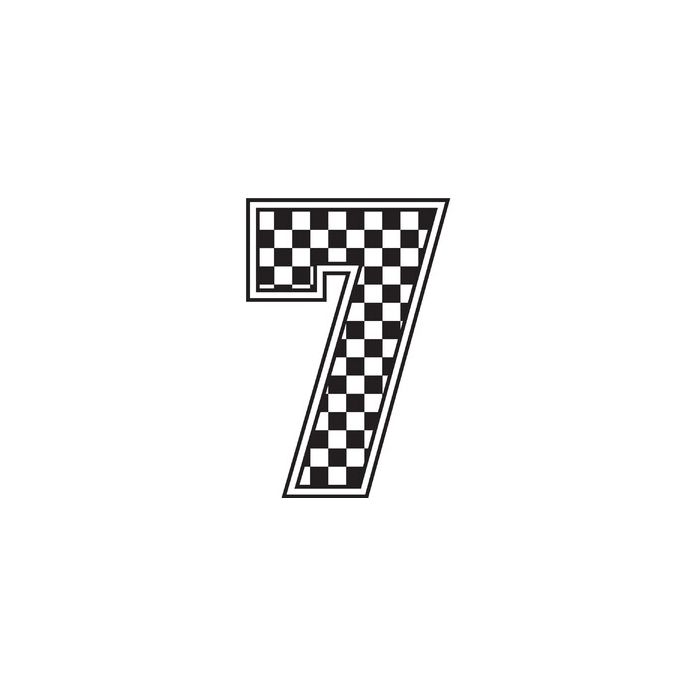Number 7 Checkered Race Car Pit Crew